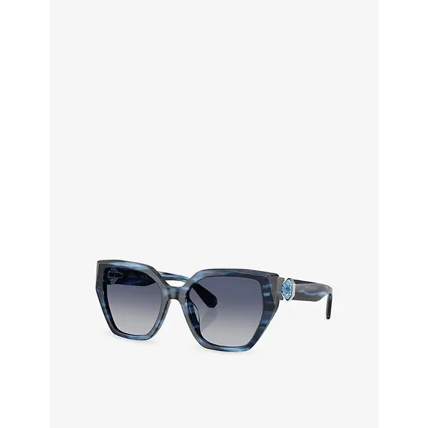 SWAROVSKI Irregular Frame Acetate Sunglasses