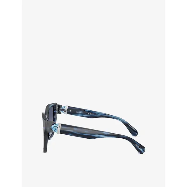 SWAROVSKI Irregular Frame Acetate Sunglasses