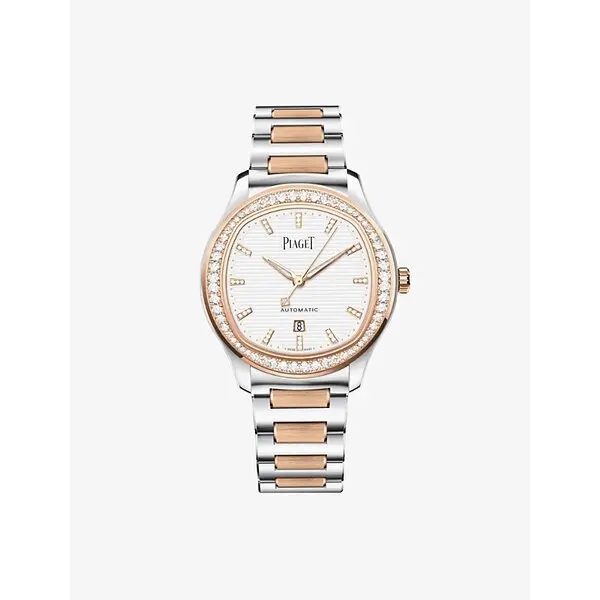 PIAGET Polo Date 18ct Rose Gold, Stainless Steel And Diamond Watch - Silver