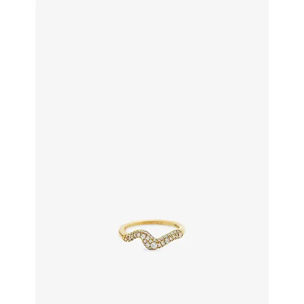 MISSOMA Molten Snow 18ct Yellow -plated Vermeil Sterling Silver And Zirconia Stacking Ring - Gold