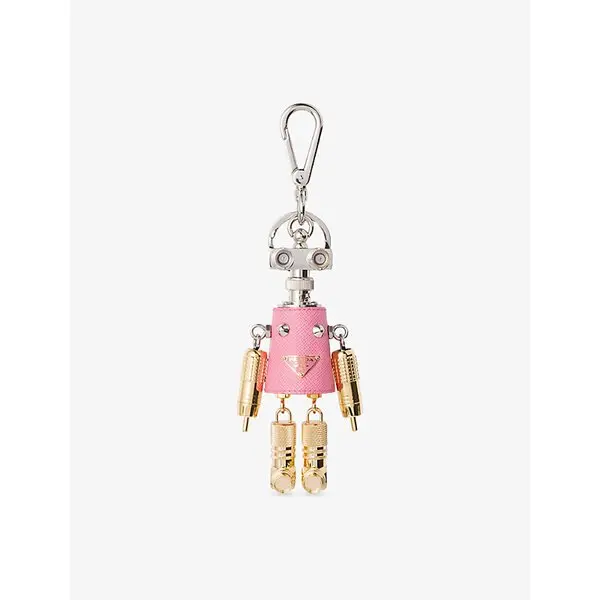 Prada Robot Saffiano Leather Bag Charm - Pink