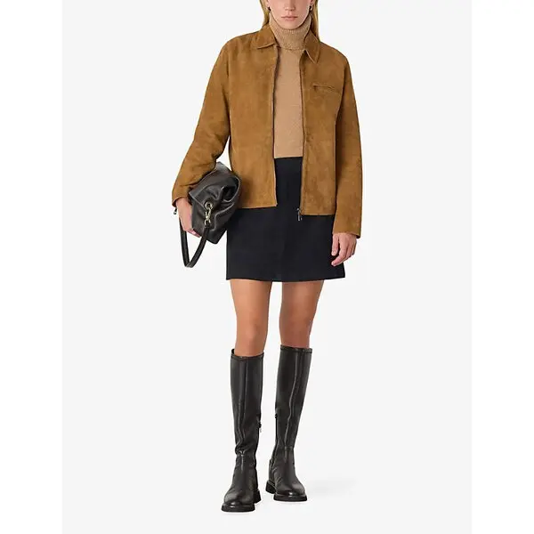 Whistles A-line Suede Mini Skirt