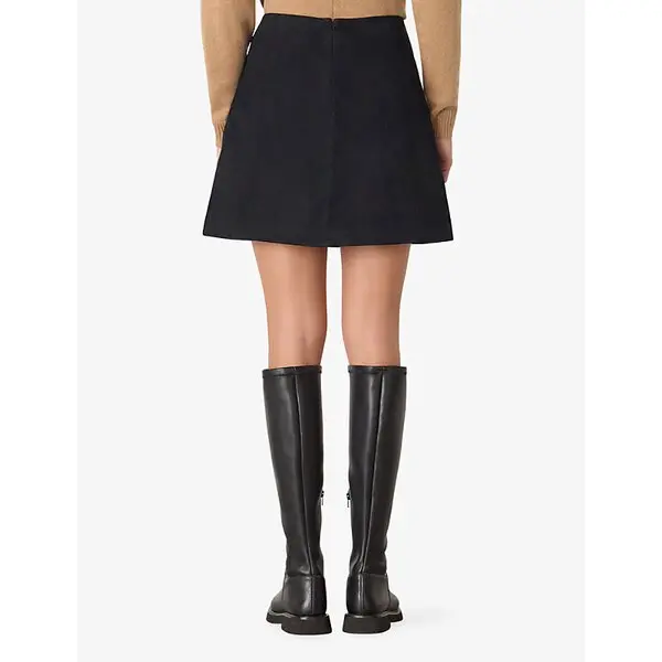 Whistles A-line Suede Mini Skirt