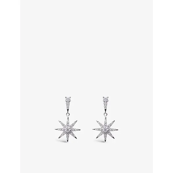 CARAT* LONDON Nysa Star-shaped Cubic Zirconia Drop Earrings - Silver