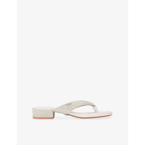 Carvela Portici Embellished Woven Sandals - White