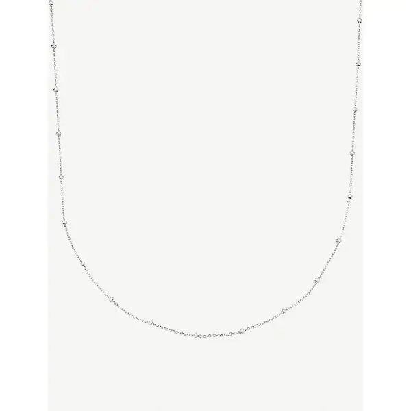 Monica Vinader Sterling Chain Necklace With Oval Details - Silver
