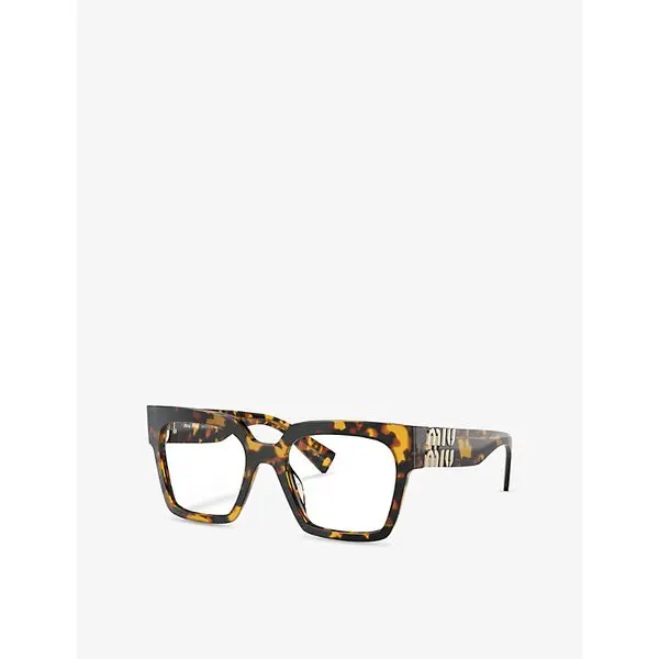 Miu Miu Square-frame Acetate Optical Glasses - Brown