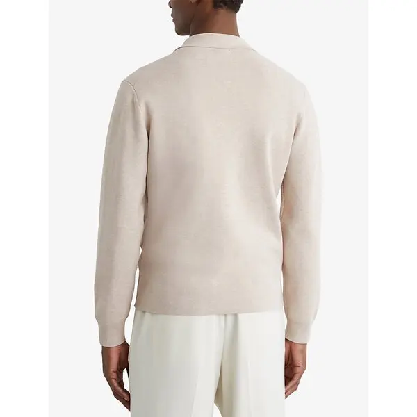 REISS Collared Button-through Knitted Cardigan