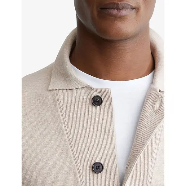 REISS Collared Button-through Knitted Cardigan