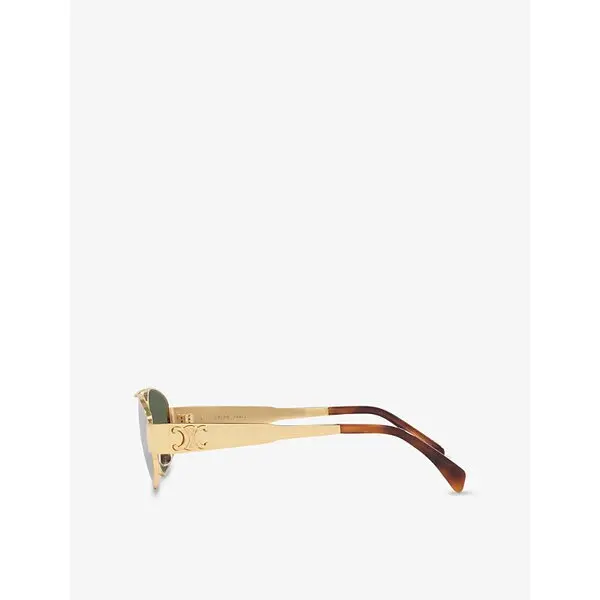 Celine Aviator-frame Metal Sunglasses - Gold