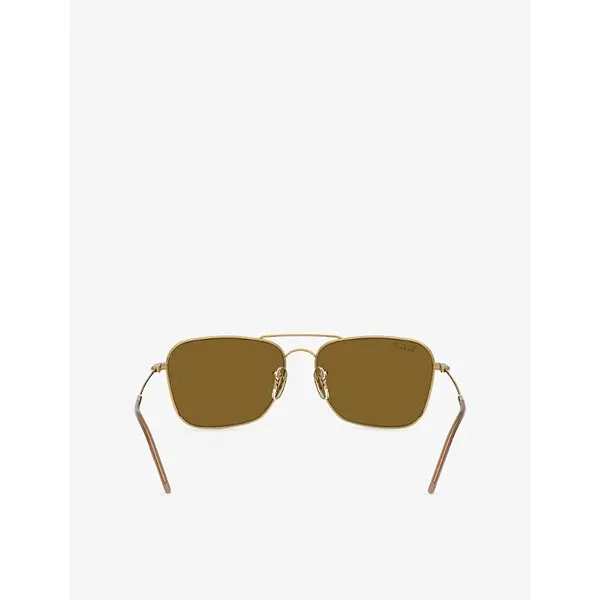 Ray-ban Caravan Reverse Square-frame Metal Sunglasses - Black