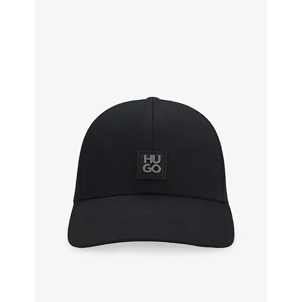 Hugo Stacked Logo Cotton Twill Baseball Cap - Black