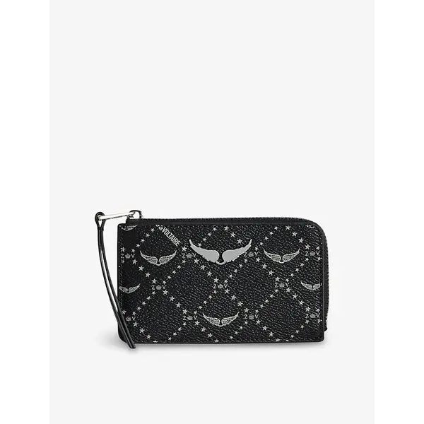 Zadig&Voltaire Zv Brand-plaque Coated-canvas Card Holder - Black