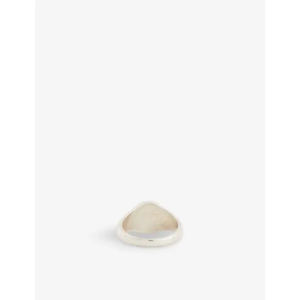 SERGE DENIMES St Christopher Embossed Oxidised Finish Sterling Ring
