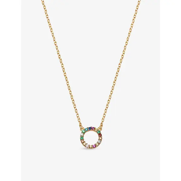 LA MAISON COUTURE 14ct Yellow -plated Vermeil Sterling Silver Cubic Zirconia Pendant Necklace - Gold