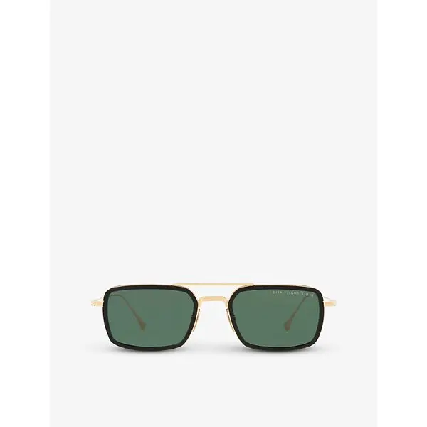 Dita Dts-134-02 Flight.008 Titanium And Acetate Rectangle-frame Sunglasses - Black