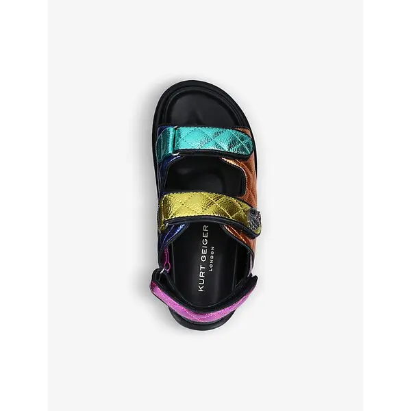 Kurt Geiger Orson Quilted Metallic-woven Sandals