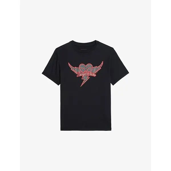 Zadig&Voltaire Edwin Rhinestone-embellished T-shirt - Black