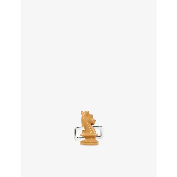POUBEL Sterling And Enamel Chess Knight Charm