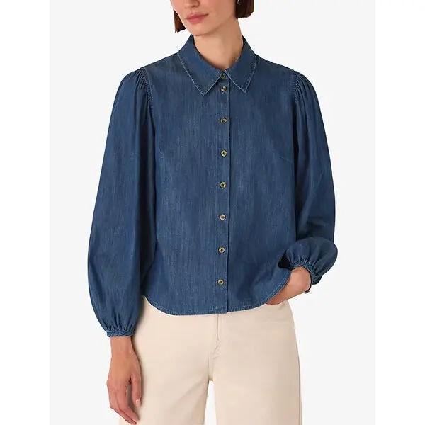 Whistles Chambray Blouson Denim Shirt