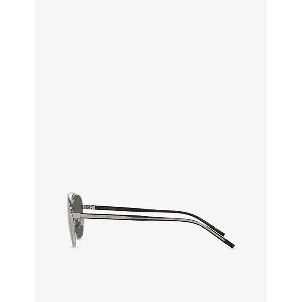 Saint Laurent Sl 665 Aviator Metal Sunglasses - Silver