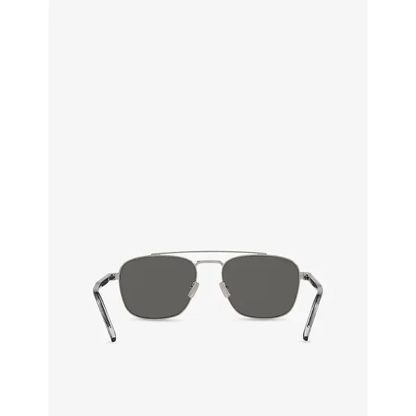 Saint Laurent Sl 665 Aviator Metal Sunglasses - Silver