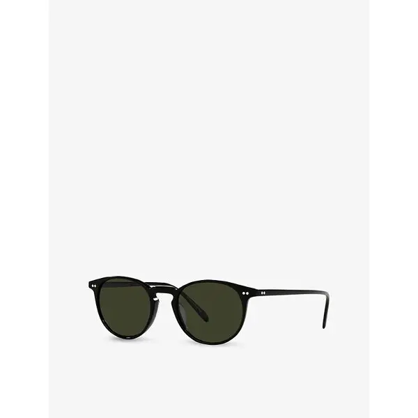 Oliver Spencer Acetate Round Frame Sunglasses - Black