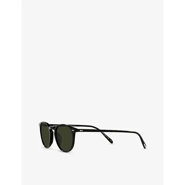 Oliver Spencer Acetate Round Frame Sunglasses - Black