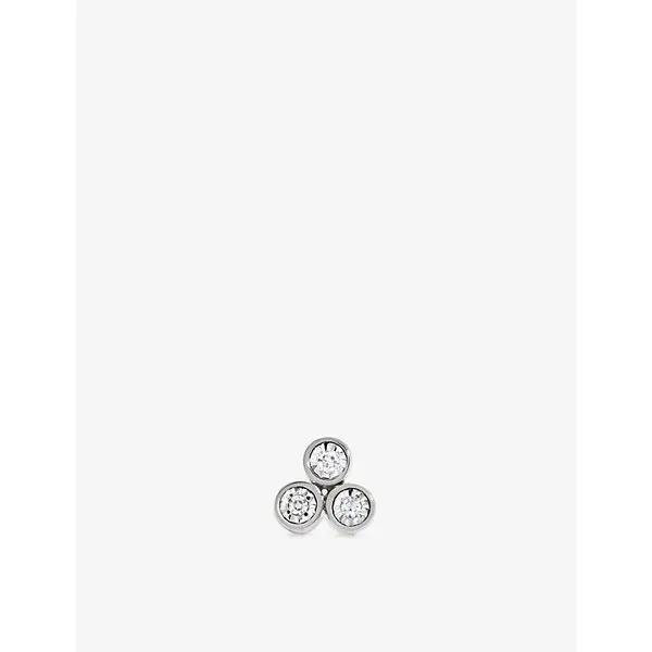 Monica Vinader 14ct White Gold And Lab-grown Diamond Single Stud Earring - Silver