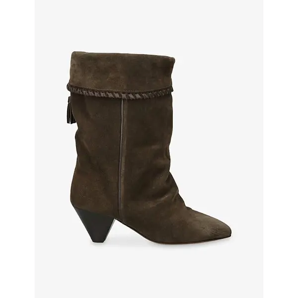 Isabel Marant Étoile Dalby Heeled Suede Boots - Bronze Com