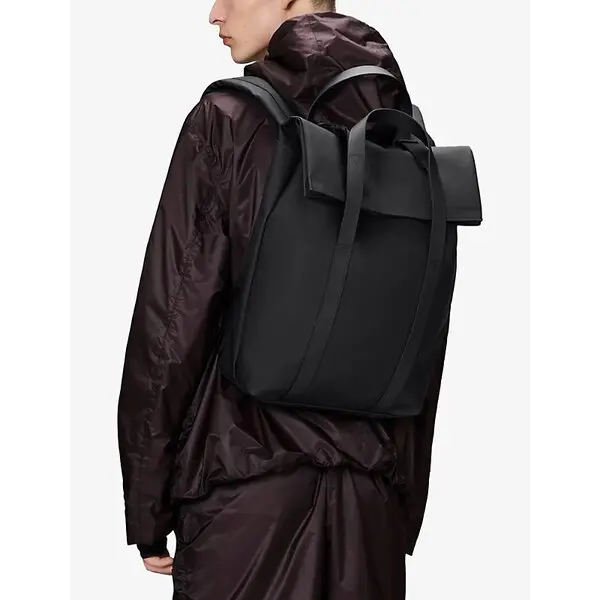 Rains Rolltop 16-inch 2-way Tote Backpack - Black