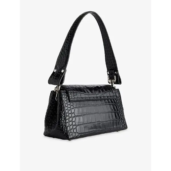 VIVIENNE WESTWOOD Hazel Medium Croc-embossed Leather Shoulder Bag