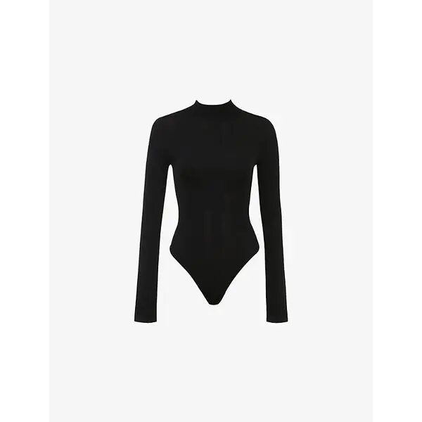 House Of Cb Eliena High-neck Stretch-knit Bodysuit - Black