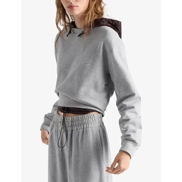 Prada Cotton Sweatshirt With Logo Print
