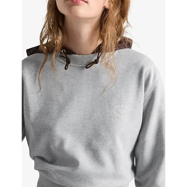 Prada Cotton Sweatshirt With Logo Print