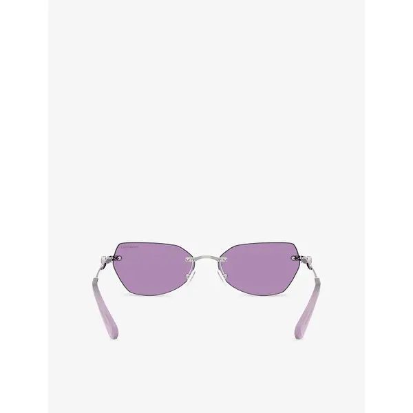 SWAROVSKI Sk7038 Irregular-frame Metal Sunglasses - Silver