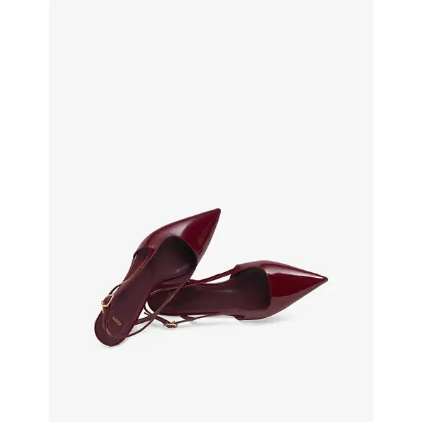 Maje Patent Leather Slingback Courts With Clover Charm