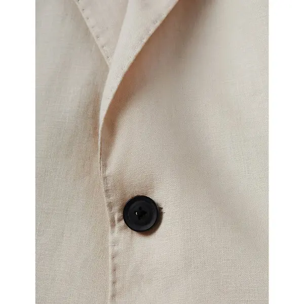 REISS Kin Notch-lapel Slim-fit Single-breasted Linen Blazer - Stone