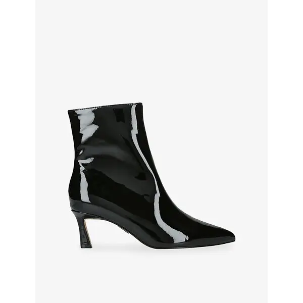 Steve Madden Lulah Patent Leather Heeled Ankle Boots - Black