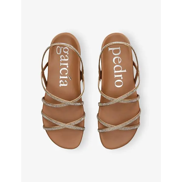 PEDRO GARCIA Embellished Crossover Leather Sandals