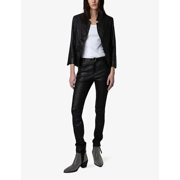 Zadig&Voltaire Verys Crinkled Leather Blazer