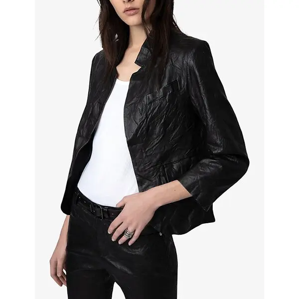 Zadig&Voltaire Verys Crinkled Leather Blazer
