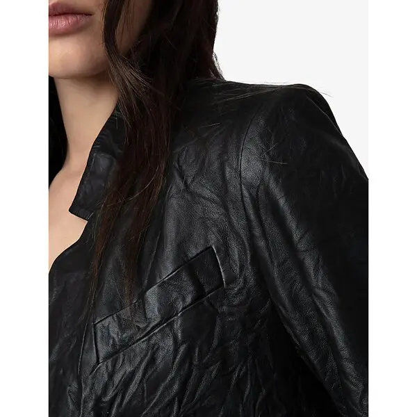 Zadig&Voltaire Verys Crinkled Leather Blazer
