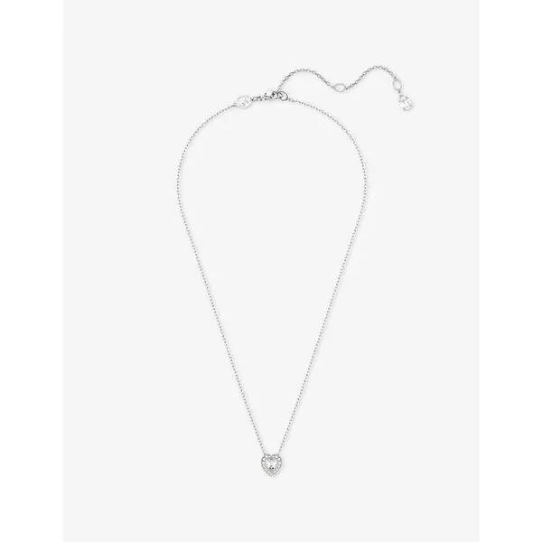 SWAROVSKI Rhodium-plated Zirconia Heart Pendant Necklace - Silver
