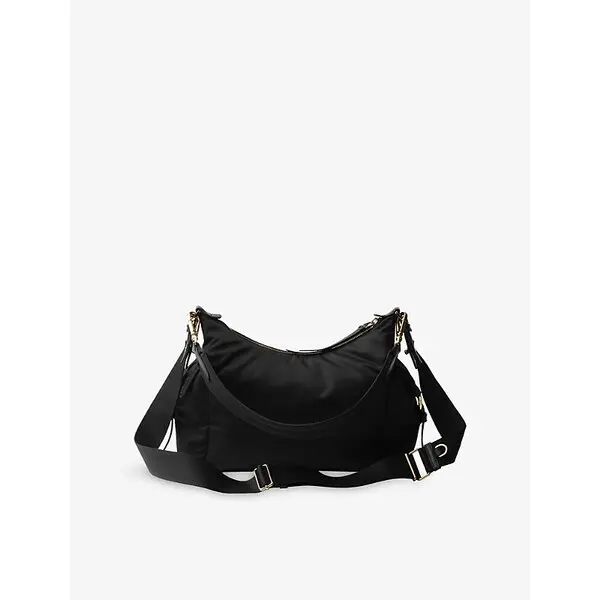 Prada Large Re-nylon And Leather Shoulder Bag - Black