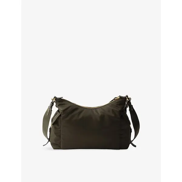 Prada Large Re-nylon And Leather Shoulder Bag - Green