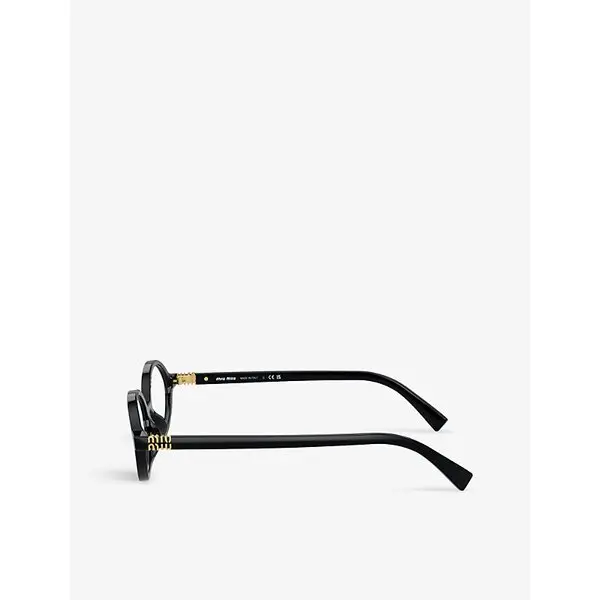 Miu Miu Oval-frame Acetate Eyeglasses - Black