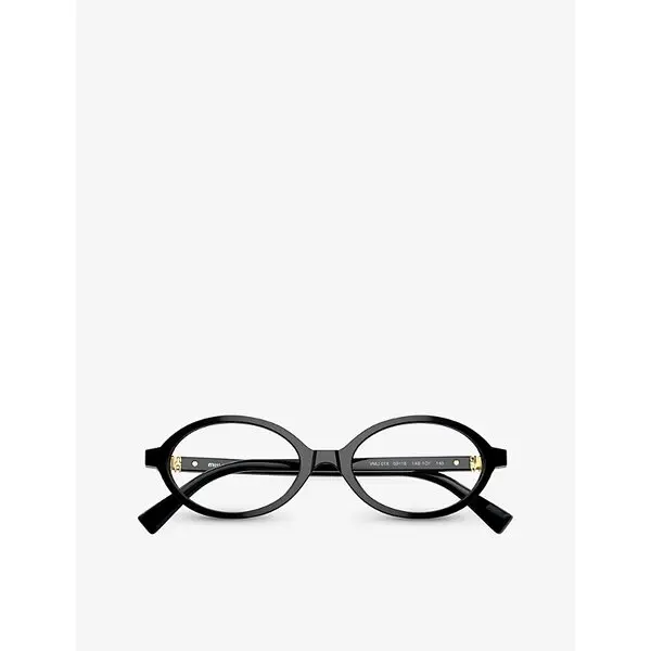 Miu Miu Oval-frame Acetate Eyeglasses - Black