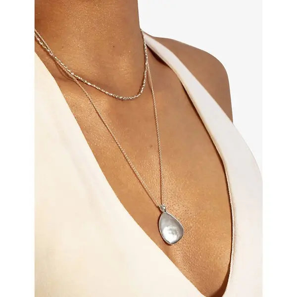 Monica Vinader Sterling Pebble Locket Pendant - Silver