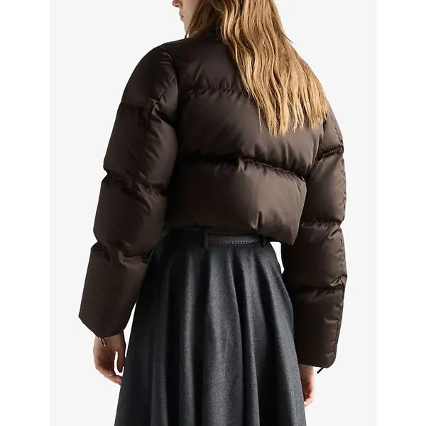 Prada Re-nylon Hooded Cropped Down Jacket